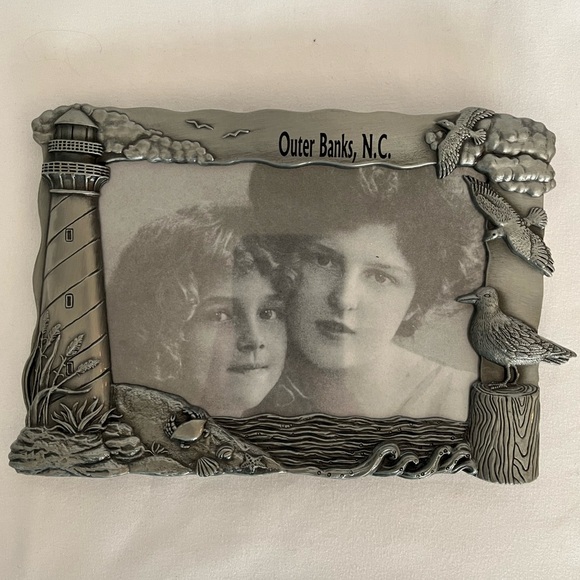 Accents | 4x6 Pewter Tabletop Picture Frame Outer Banksnc Beach Theme ...